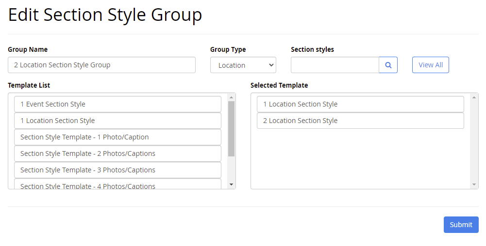 Creating Section Style Templates and Groups